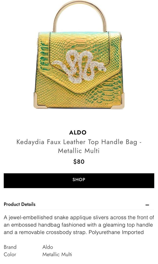 Aldo Kedaydia Luxe Shimmer Snake Crystal Sling Bag, Women's Fashion ...