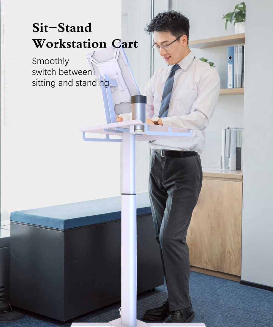 All-in-one workstation Height Adjustable Mobile Medical Laptop Cart ...