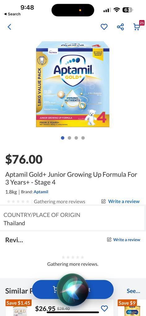 Aptamil Gold+ Junior Formula Baby Powder, Babies & Kids, Nursing ...