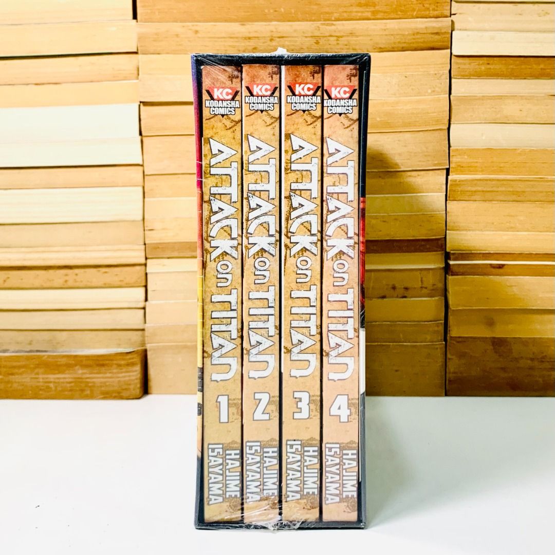 Attack On Titan Manga Boxset Season 1 Part 1 Vol. 1-4 (AOT), Hobbies ...