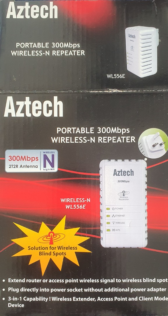 Aztech portable 300Mbps wireless-N repeater, Computers & Tech, Parts ...