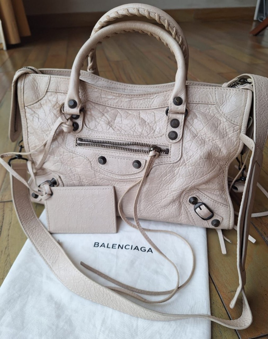 Balenciaga city reg beige rhw with db mirror strap cards sl sc, Barang ...