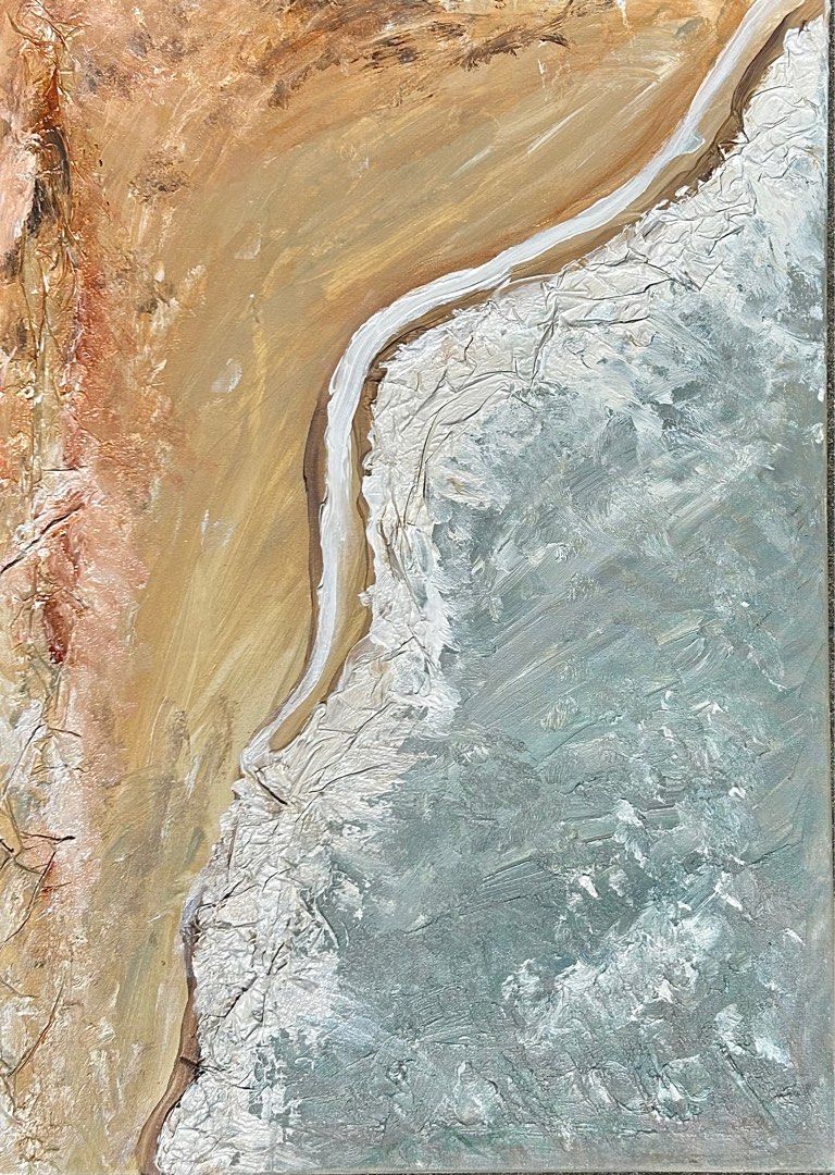 Beach Impasto Textured Painting, Hobbies & Toys, Stationary & Craft ...