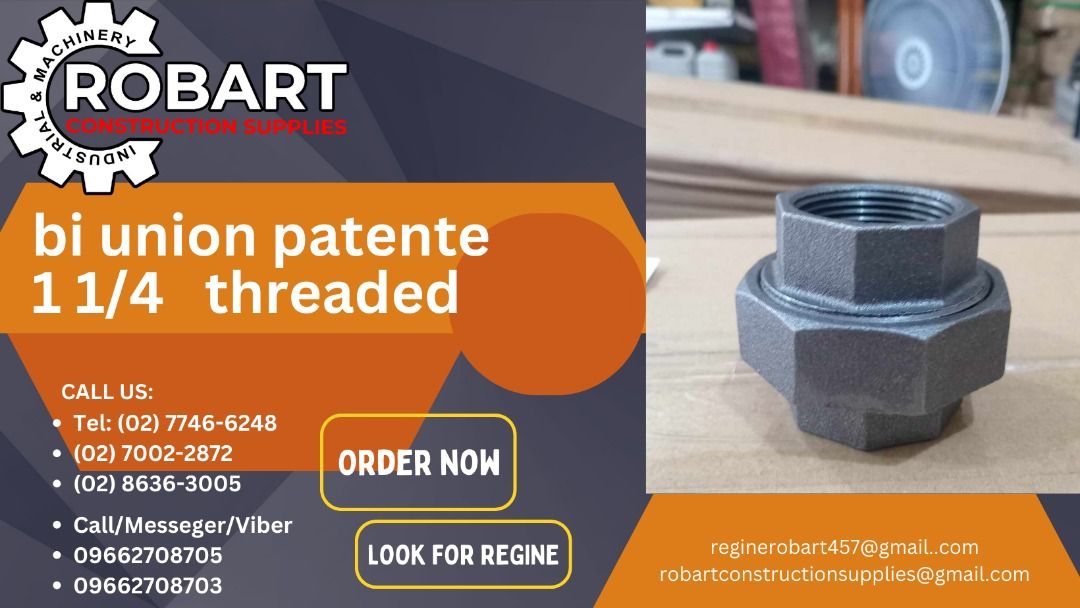 bi union patente 1 1/4 threaded, Commercial & Industrial, Construction ...