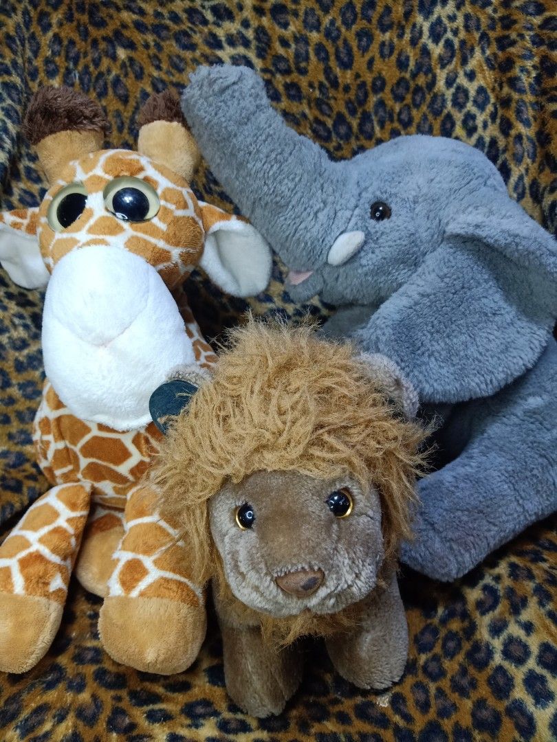 BIG SIZE REALISTIC SAFARI / JUNGLE ANIMALS BUNDLE SET (giraffe / Lion ...