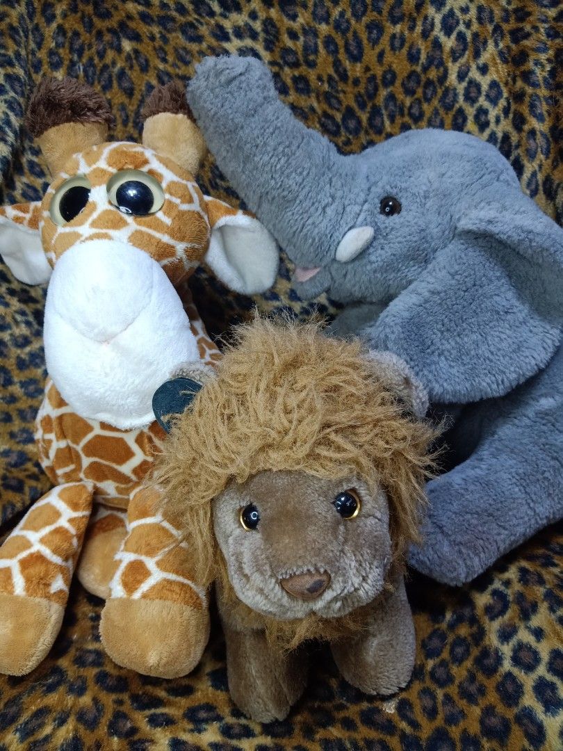 BIG SIZE REALISTIC SAFARI / JUNGLE ANIMALS BUNDLE SET (giraffe / Lion ...