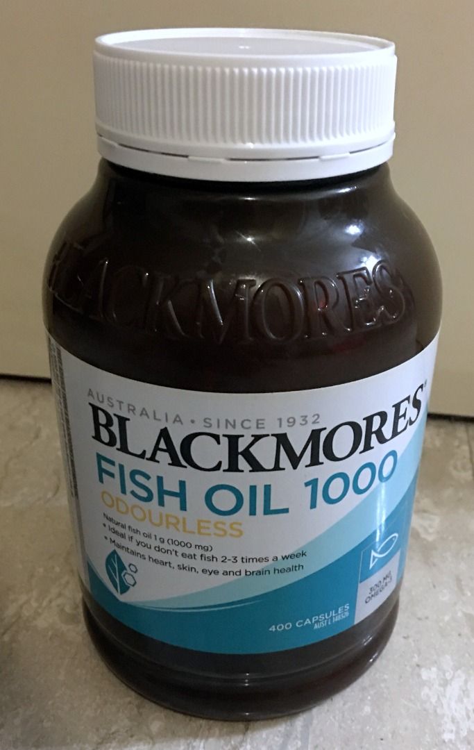 BLACKMORES Fish Oil 1000mg Omega 3 ODOURLESS, Health & Nutrition ...