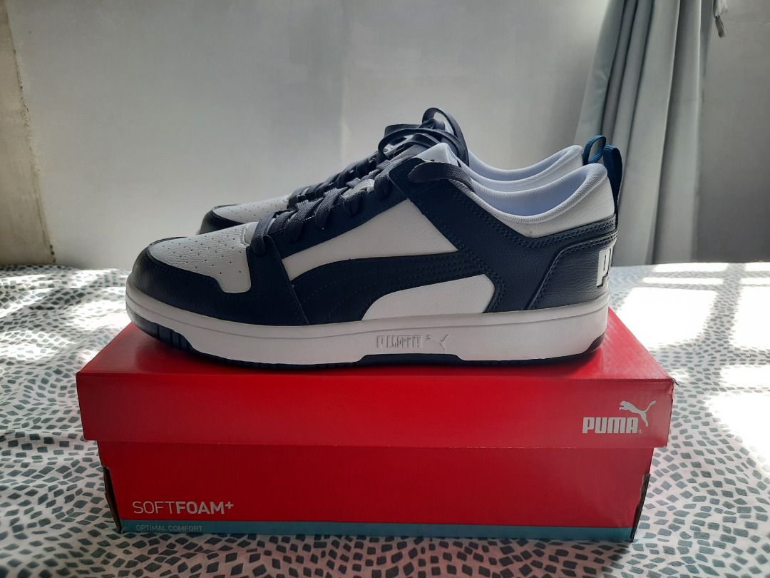 BRAND NEW Puma Rebound Lay Up Low SL Trainers (White-Total Eclipse) for ...