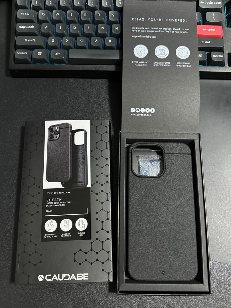 Caudabe Sheath IPhone 15 Pro Max Black (Button cutout), Mobile Phones ...