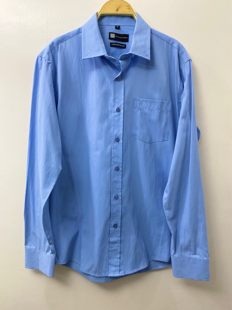 Chancellor9000 Contemporary Blue Dress Shirt, Men's Fashion, Tops ...