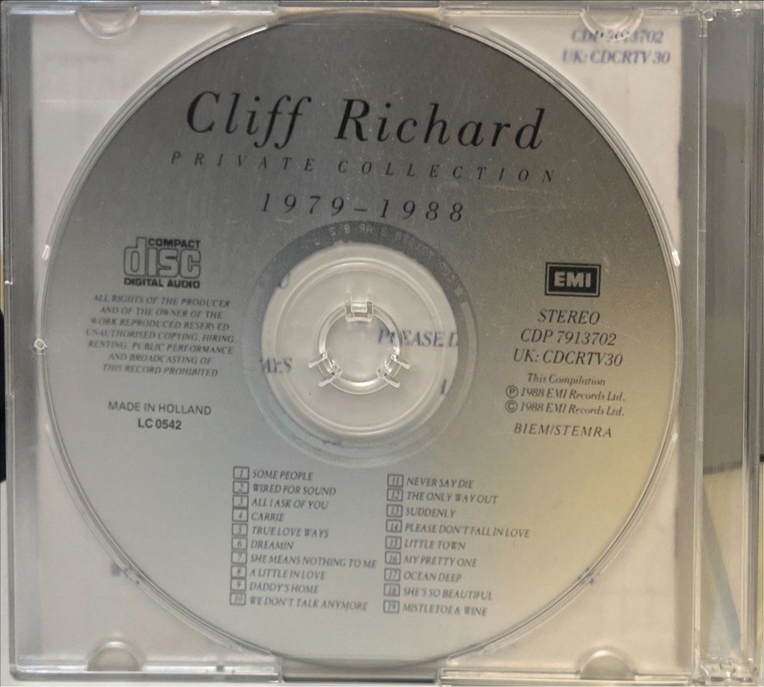 Cliff Richard: Private Collection, Hobbies & Toys, Music & Media, CDs ...