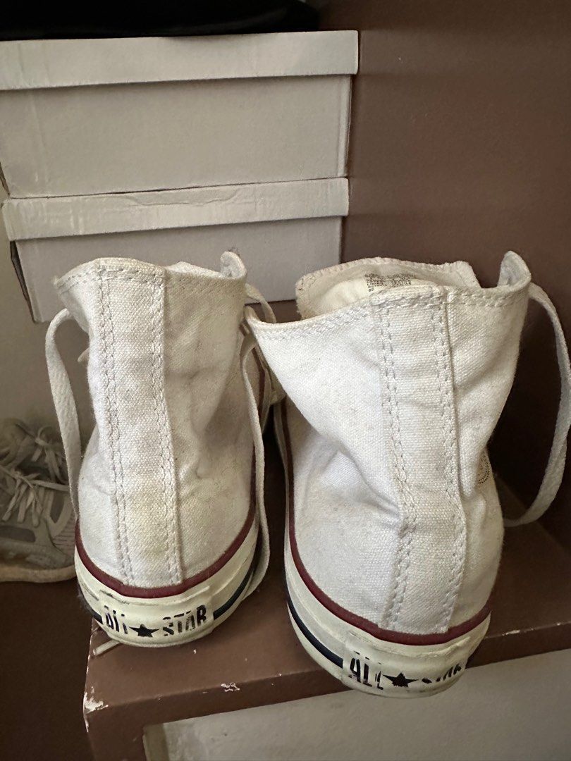 Converse white high cut, Women's Fashion, Footwear, Sneakers on Carousell