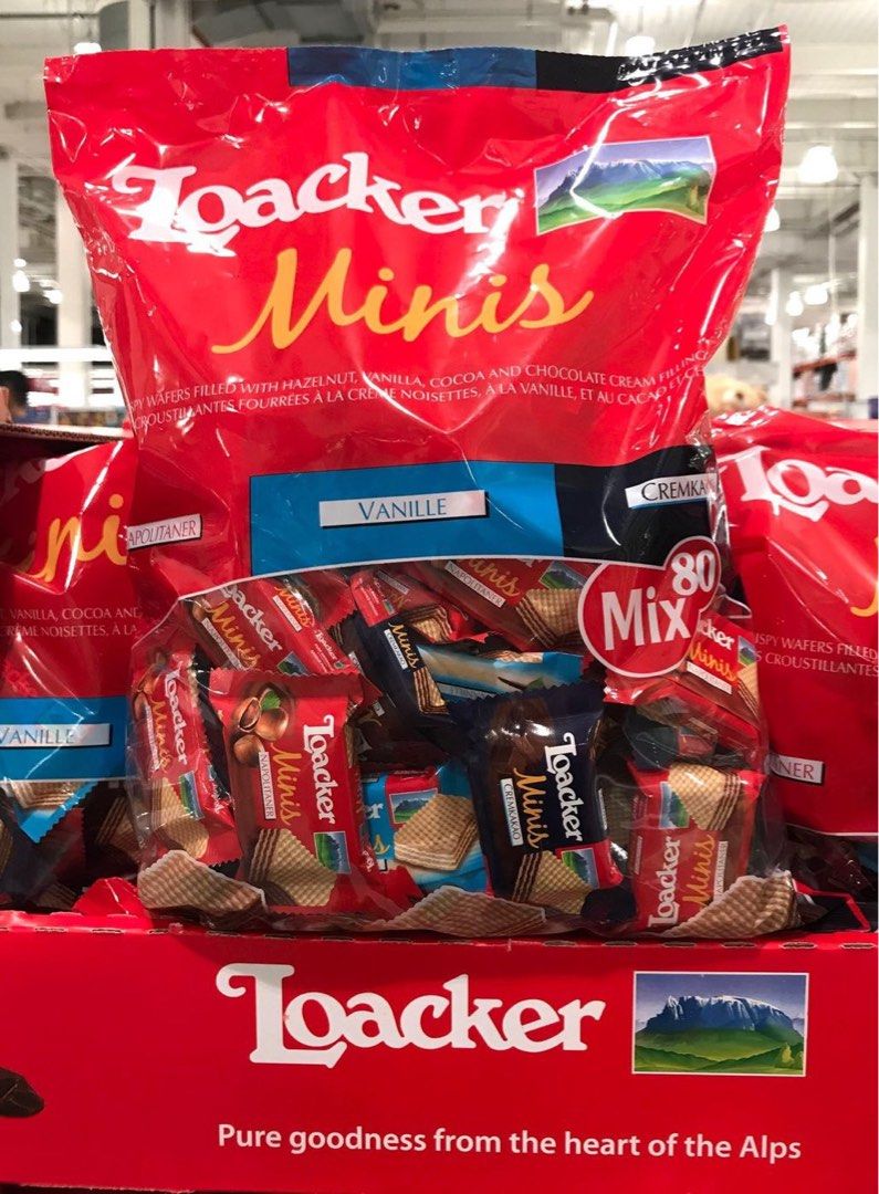 Costco好市多 LOACKER 萊佳 綜合迷你威化夾心餅 800g wafer mix, 食物和飲料, 罐裝食品&即食食品在旋轉拍賣