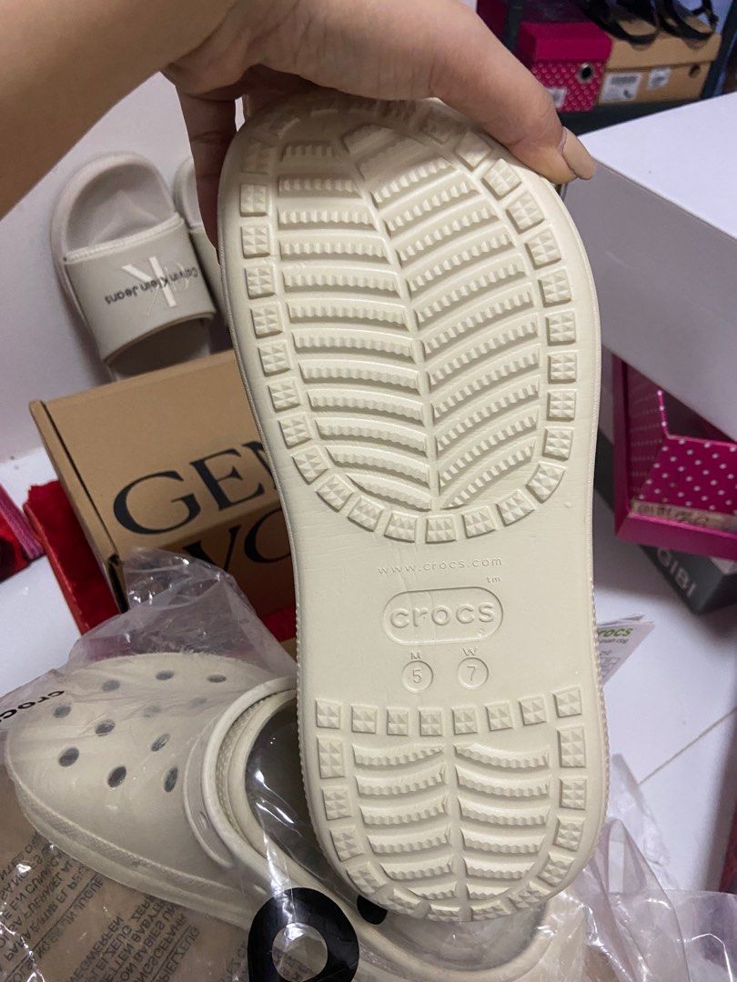 Crocs(Cream color), Women's Fashion, Footwear, Wedges on Carousell