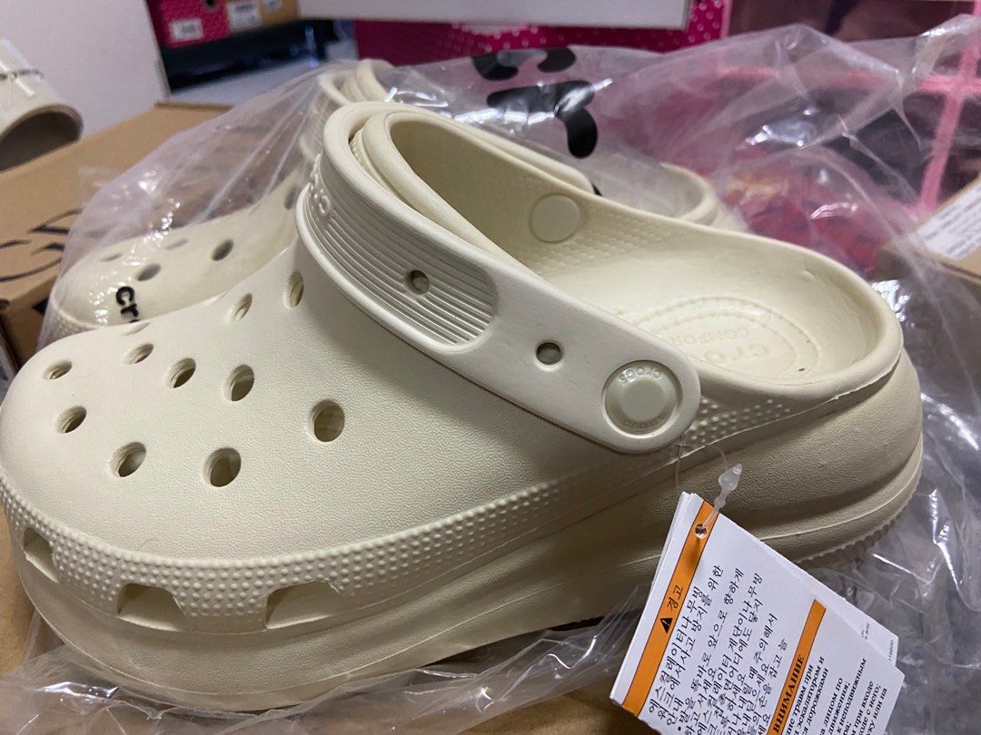 Crocs(Cream color), Women's Fashion, Footwear, Wedges on Carousell
