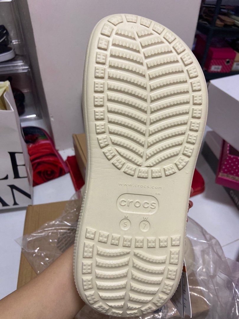Crocs(Cream color), Women's Fashion, Footwear, Wedges on Carousell