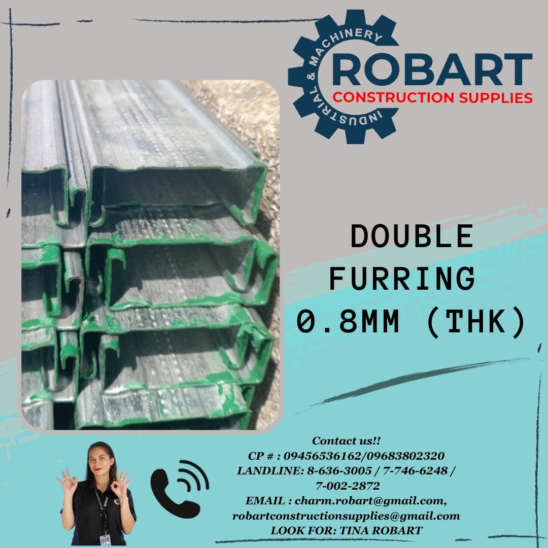Double Furring 0.8mm (thk), Commercial & Industrial, Construction Tools ...