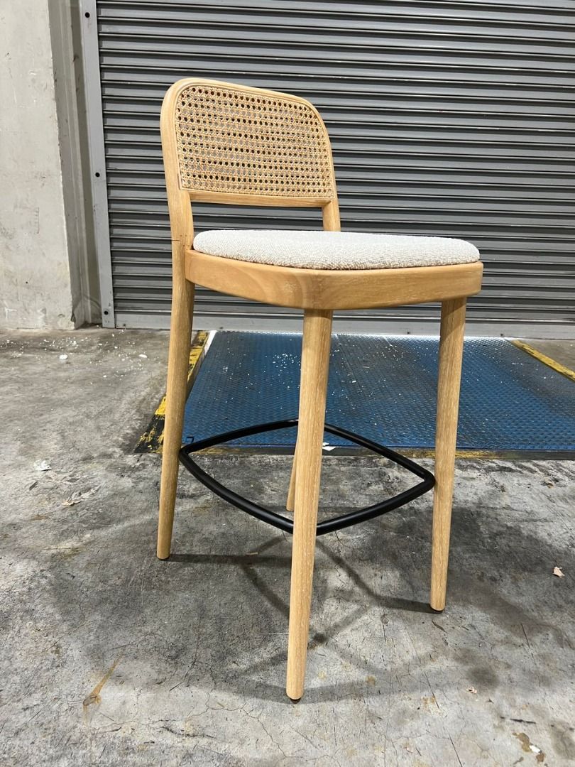 Edith Cane Bar Stool, White Wash, Furniture & Home Living, Furniture ...