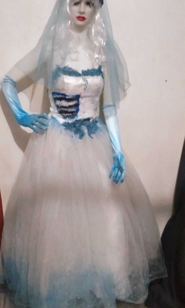 Emily corpse bride gown gloves headresss, Women's Fashion, Dresses ...
