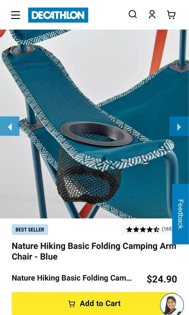 Folding camping arm chair from Decathlon (Quechua), Sports Equipment ...