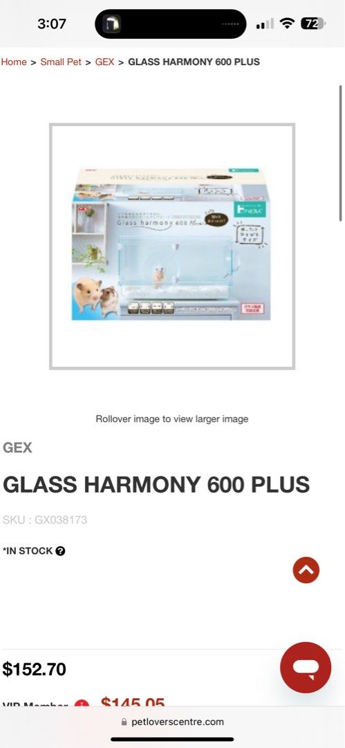 Gex GLASS HARMONY 600 PLUS hamster cage, Pet Supplies, Homes & Other Pet Accessories on Carousell