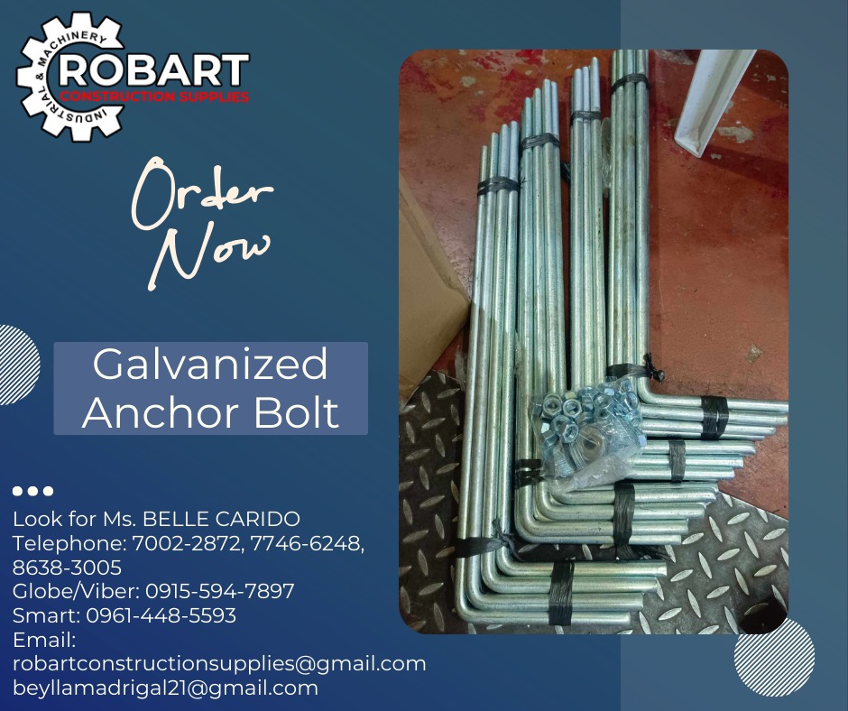 GI Anchor Bolt, Commercial & Industrial, Construction Tools & Equipment ...
