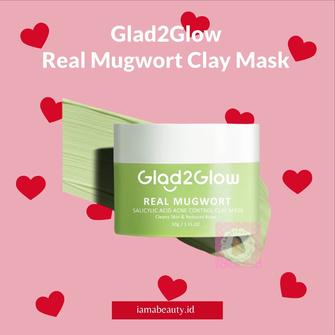 Glad2Glow Real Mugwort Clay Mask, Kesehatan & Kecantikan, Kulit, Sabun ...