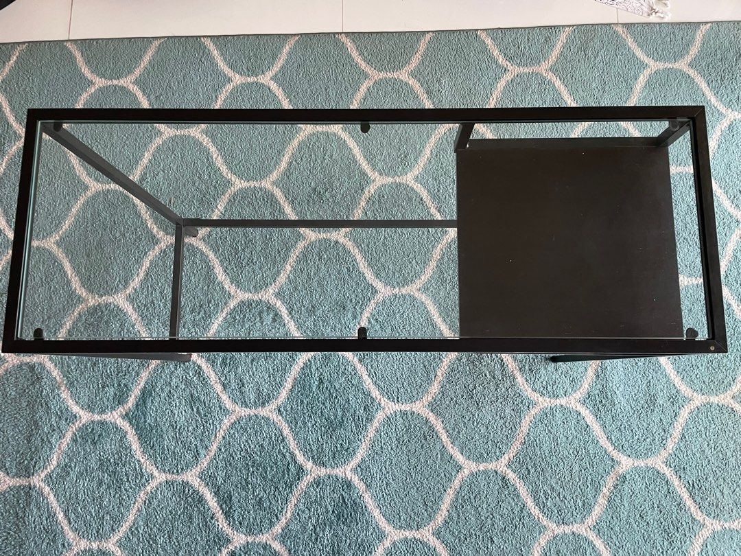 Glass top study table / office table with storage, Furniture & Home ...