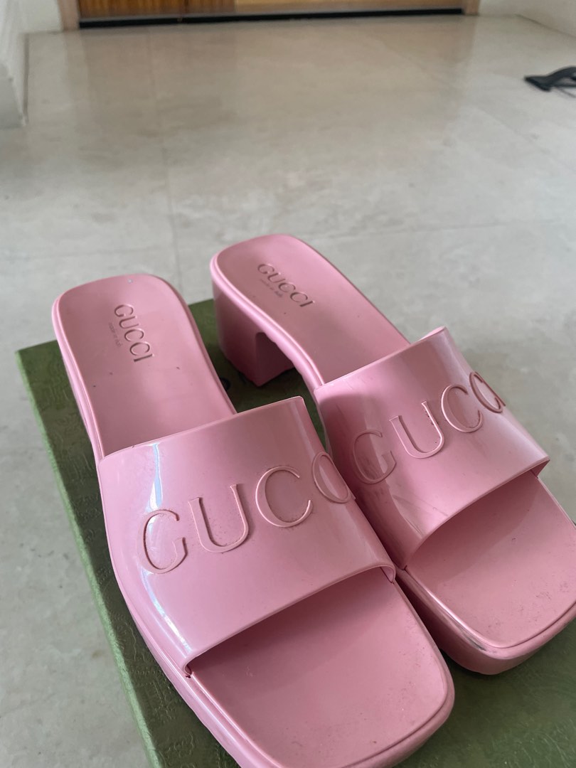 Gucci Plastique Rubber Mules In Pink Size 37, Luxury, Sneakers ...