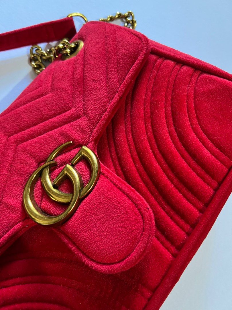 Gucci red velvet bag , Women's Fashion, Bags & Wallets, Cross-body Bags ...
