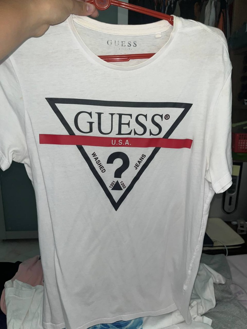 Guess Shirt, Men's Fashion, Tops & Sets, Tshirts & Polo Shirts on Carousell