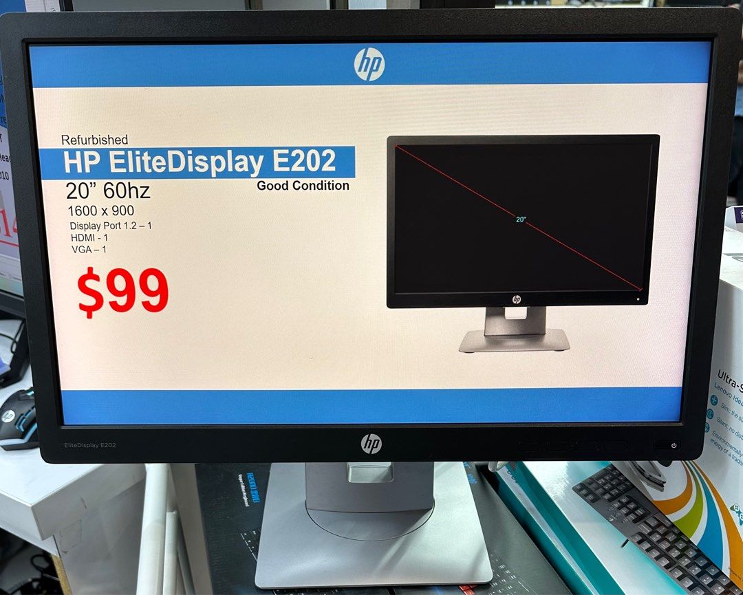 Hp Elitedisplay E202 monitor, Computers & Tech, Parts & Accessories ...