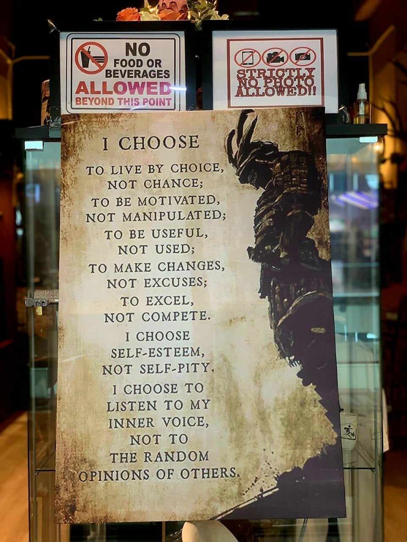 I CHOOSE Japanese Samurai Quote Canvas Painting Poster 60cm X 90cm with ...
