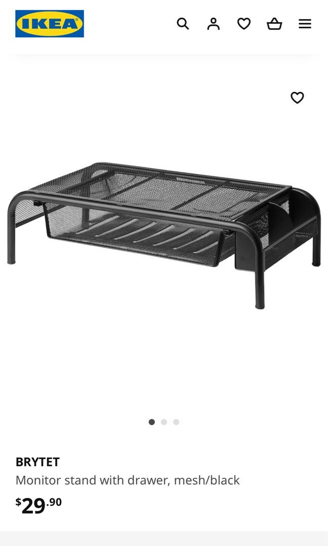 IKEA Monitor Stand with Mesh Drawer, Computers & Tech, Parts ...