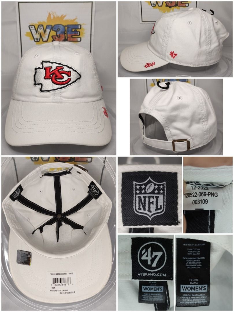 KANSAS CITY CHIEFS WOMENS WHITE TUCK STRAP DAD HAT - LEGIT 47 BRAND ...