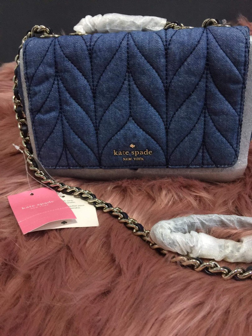 Kate spade quilted denim Emilyn, Women's Fashion, Bags & Wallets ...