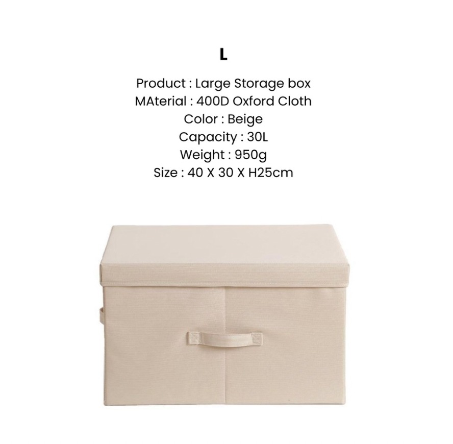 Two Large Beige Storage Boxes, Furniture & Home Living, Home ...