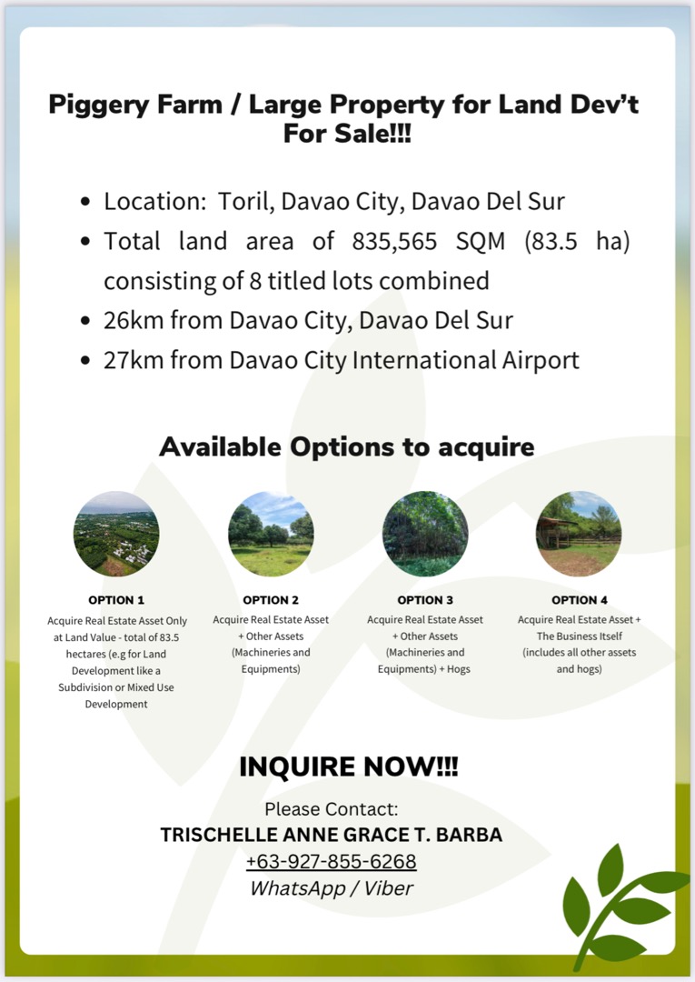 Large Property For Sale in Davao City - currently used as a Piggery ...