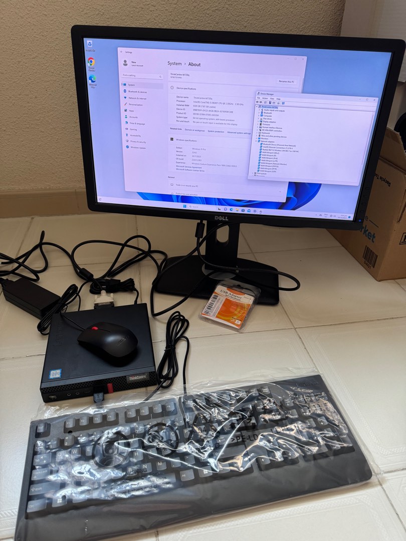 Lenovo Thinkcentre M720q Mini PC Intel i5-8600T with monitor complete set, Computers & Tech ...