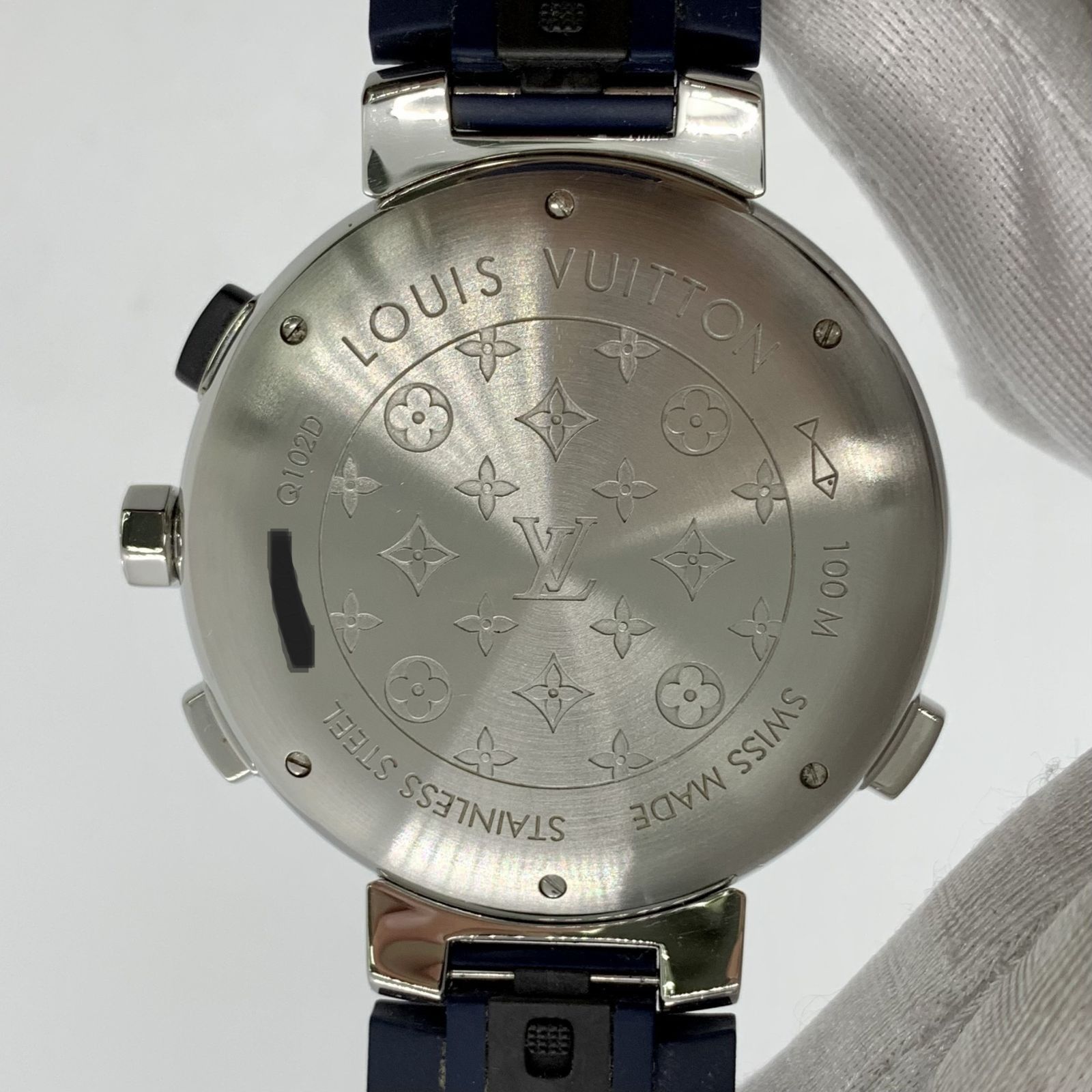 LOUIS VUITTON Q102D TAMBOUR REGATE NAVY QUARTZ MENS WATCH ONLY ...