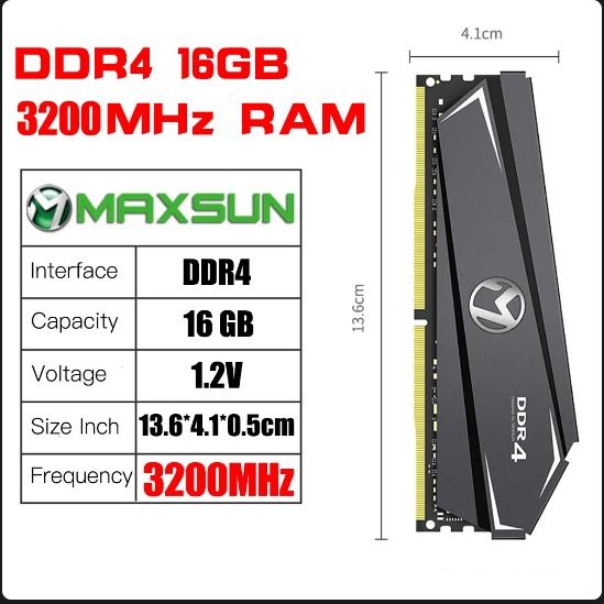 MAXSUN New DDR4 Memory 4G 8G 16G 2666 3200MHz RGB Flash Memory Bar ...