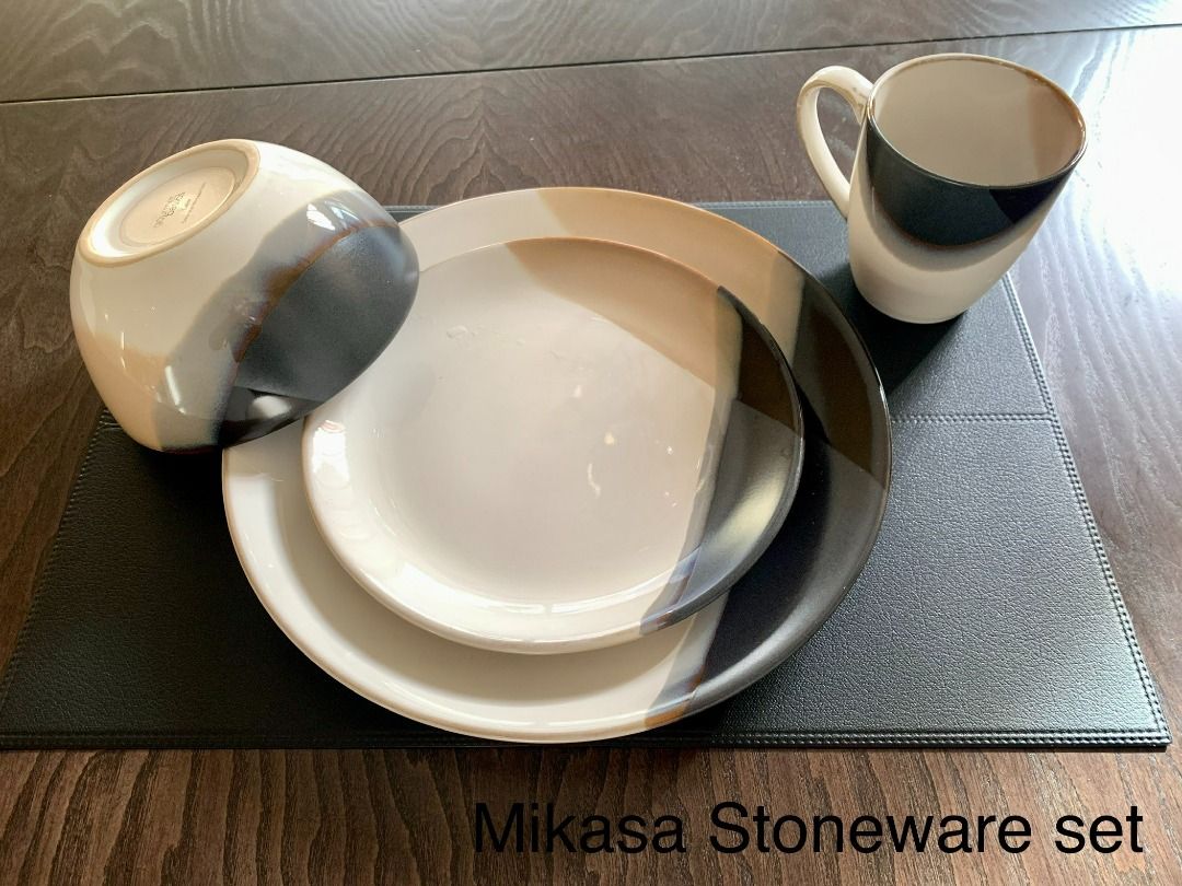 Mikasa Stoneware 32 piece dinnerware set - 8pax, Furniture & Home ...