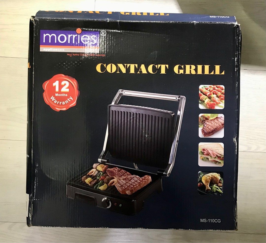 Morries electrical contact grill silver and black colour, TV & Home Appliances, Kitchen ...