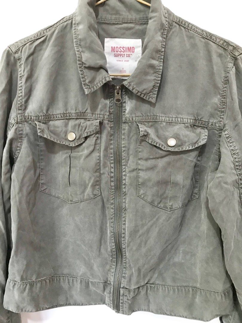 Mossimo Army Green Cropped Jacket, Women's Fashion, Coats, Jackets and ...