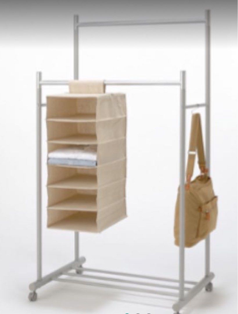 Muji Double Steel Clothes Rack, Furniture & Home Living, Home ...