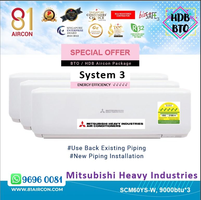 New Cheap Inverter Aircon 5 ticks R32 _ Mitsubishi Heavy Industry Aircon (MHI), TV & Home ...