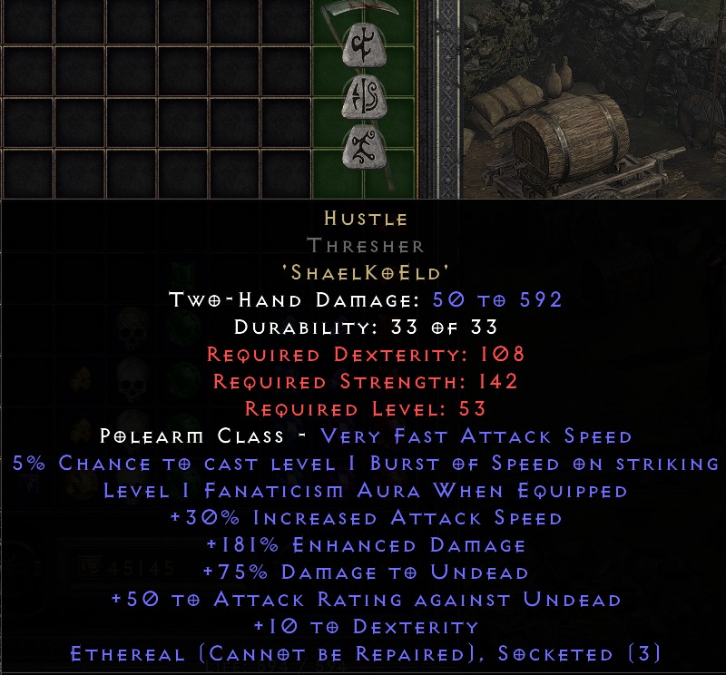 (Non-Ladder) Ethereal Hustle in a Thresher. D2R, Video Gaming, Gaming ...