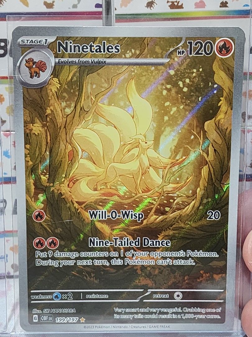 Obsidian Flames- Ninetales - 199/197 - Illustration Rare, Hobbies & Toys, Toys & Games on Carousell