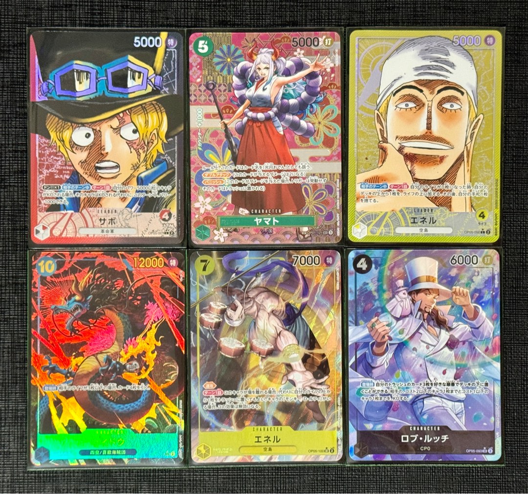 Sabo OP05-001 L* AA Yamato OP01-121 SEC* AA Enel OP05-098 L* AA Kaido OP05-118 SEC* AA Enel OP05 ...