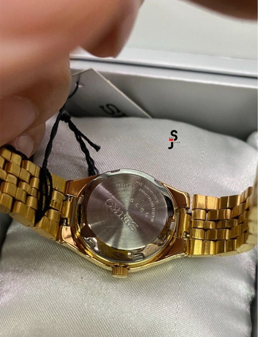 Original Seiko 5 Automatic Ladies' White Dial Gold Stainless Steel ...